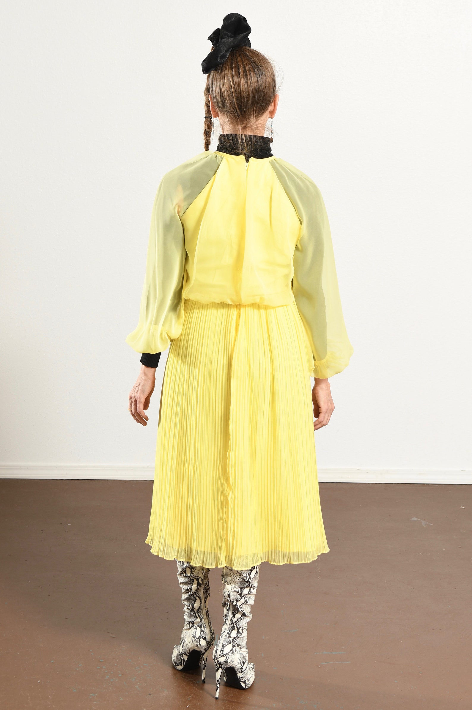 Vintage Chiffon Dress/ Yellow Chiffon Dress/ 70's Chiffon - Etsy