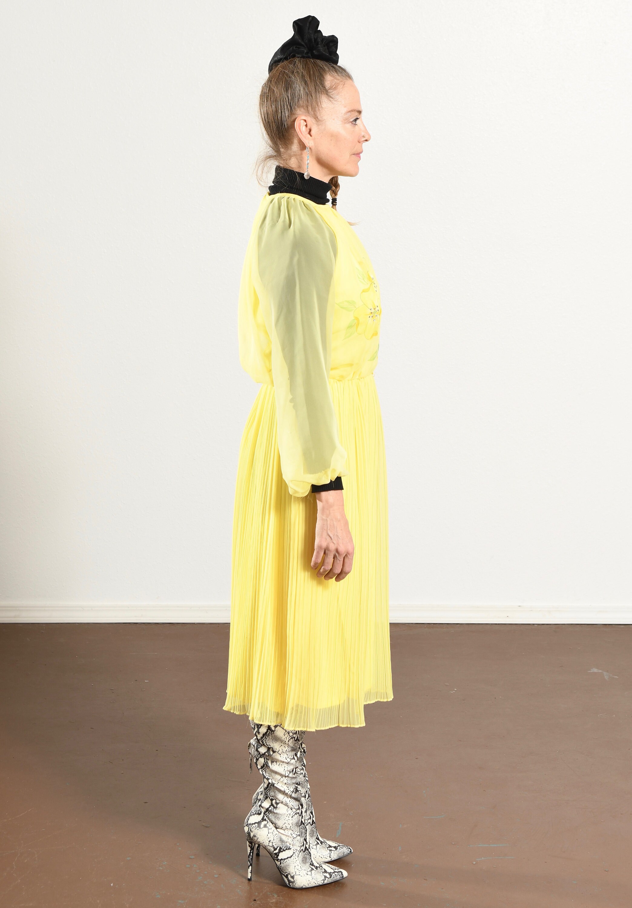 Vintage Chiffon Dress/ Yellow Chiffon Dress/ 70's Chiffon - Etsy