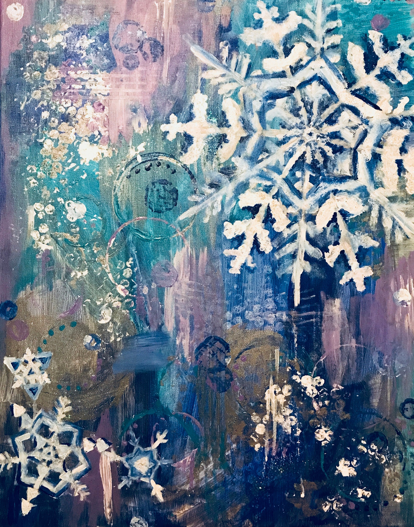 Acrylic Snowflake Painting - Etsy
