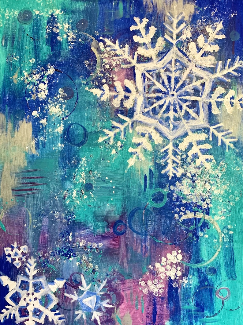 Acrylic Snowflake Painting - Etsy