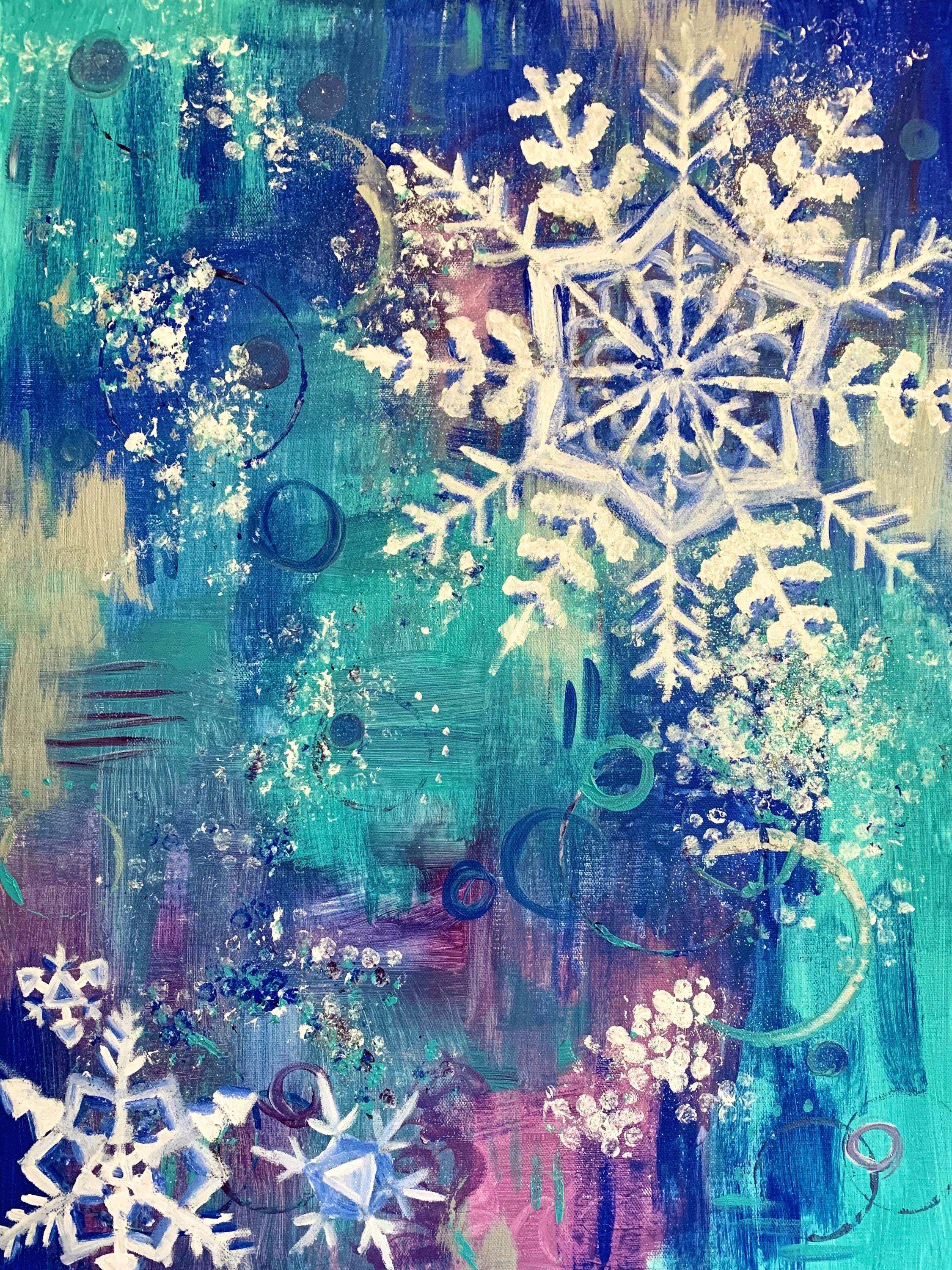 Acrylic Snowflake Painting - Etsy