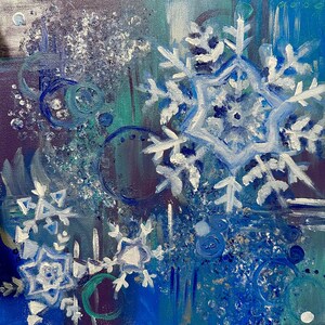 Acrylic Snowflake Painting - Etsy