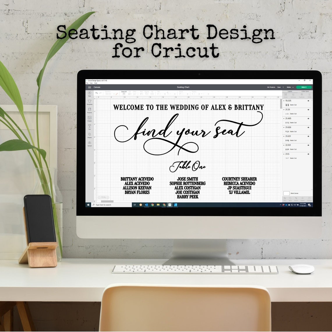 Seating Chart Design for Die Cutting Machines | Cricut & Silhouette - Etsy