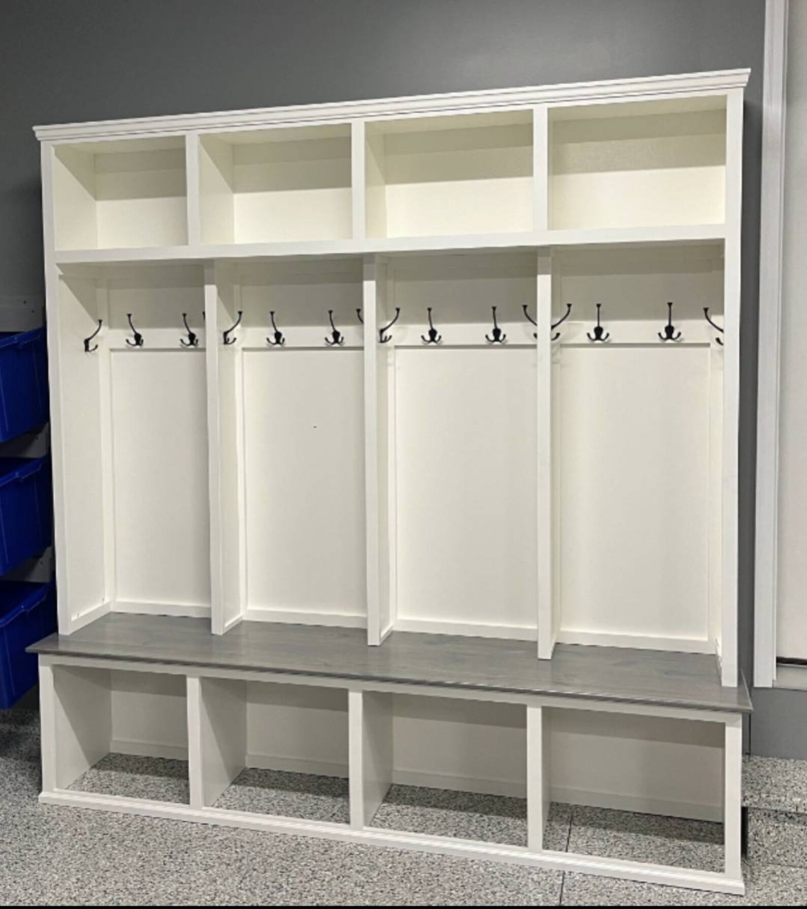 Hallway Tree With Bench and Storage | Farmhouse Mudroom Hall Tree ...