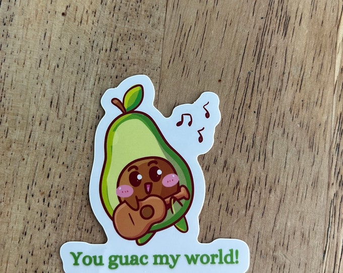 You Guac My World Sticker, Avocado Sticker, Laptop Stickers, Aesthetic ...