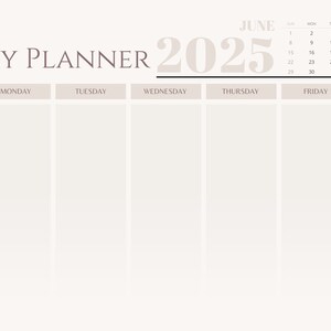 2025 Weekly Planner Printable - Creamy Minimalistic Style for Organized ...