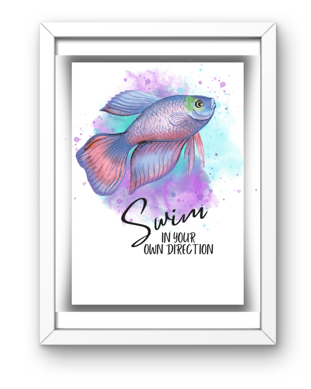 Swim in Your Own Direction Wall Art Print - Instant Download PDF ...