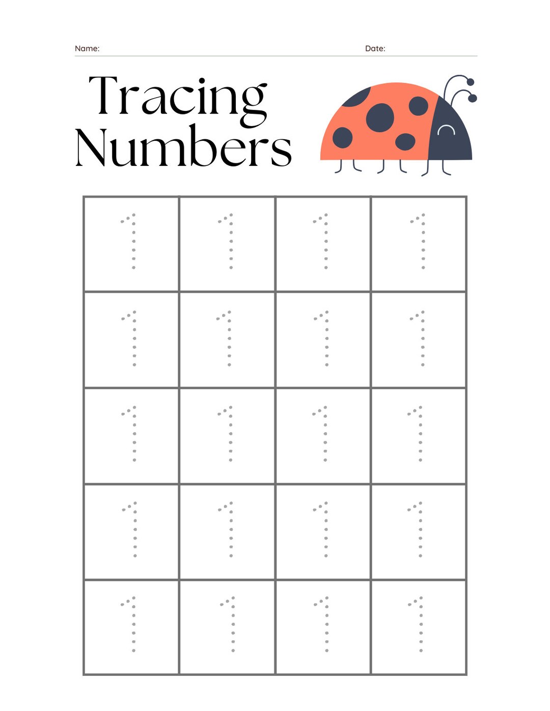 Tracing Numbers Worksheets - Instant Download PDF or ZIP - Etsy
