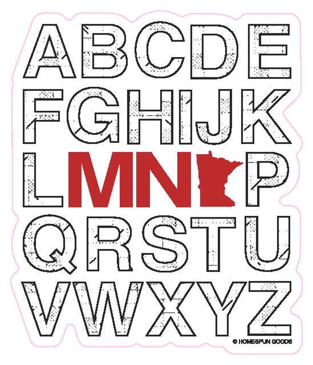 ABC MN Alphabet Minnesota - Glossy Vinyl Sticker - Etsy