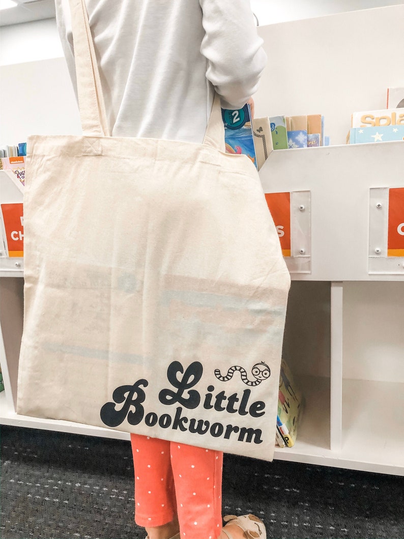 Little Bookworm library tote bag Library bag Kids tote bag | Etsy