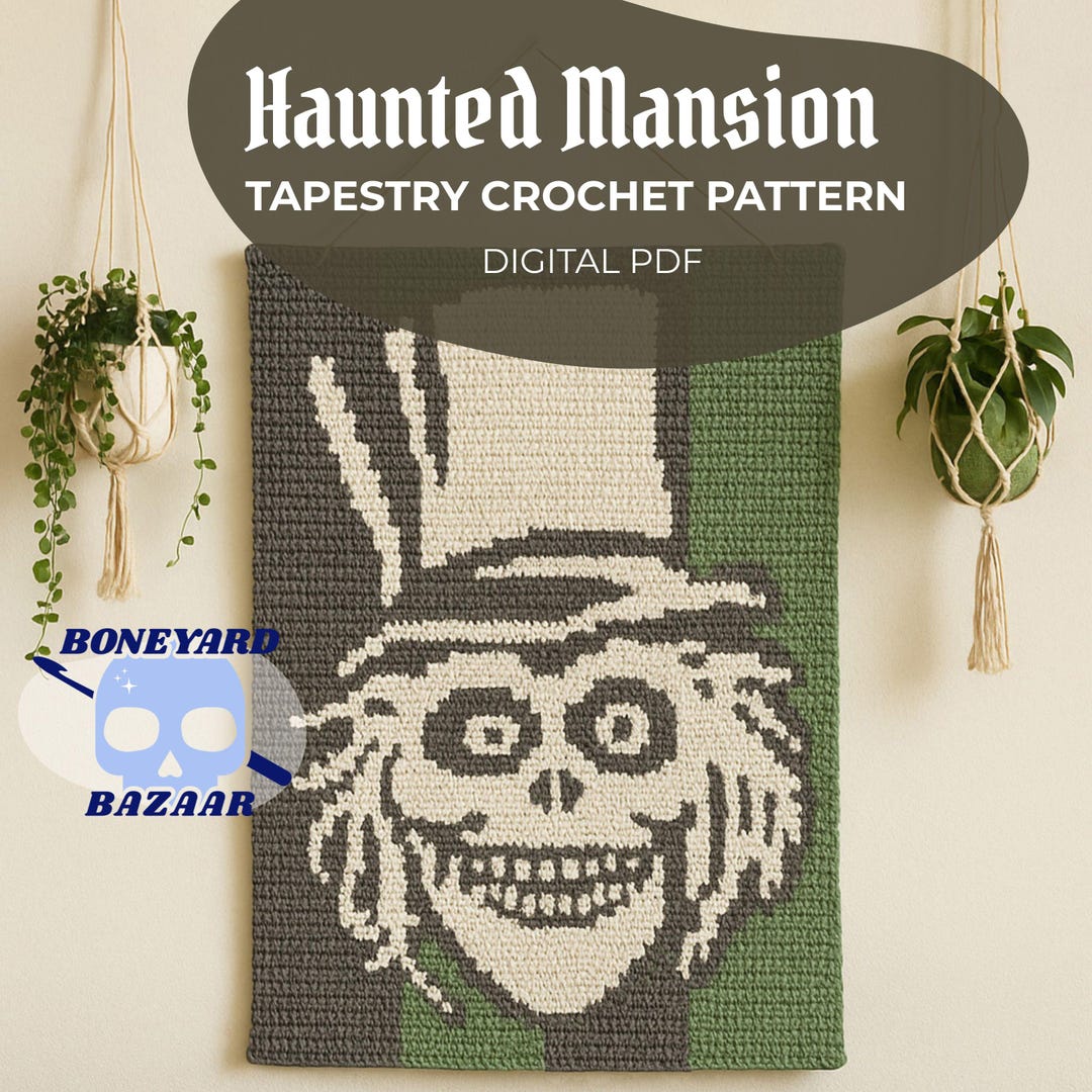 Haunted Mansion Hatbox Ghost Crochet Tapestry Pattern PDF Digital ...
