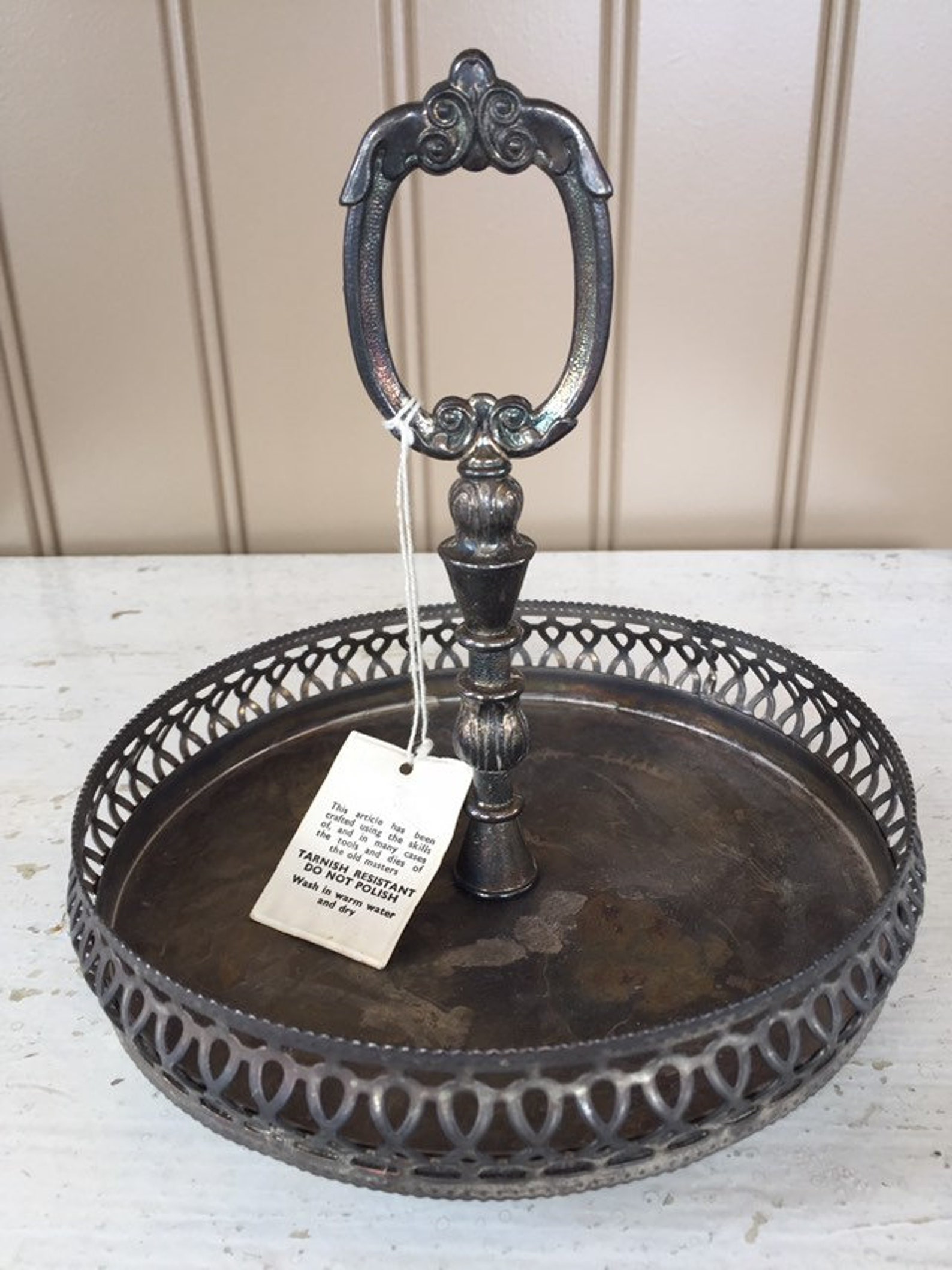 Raimond Silverplate Hammered Tray With Handle England Jewelry - Etsy