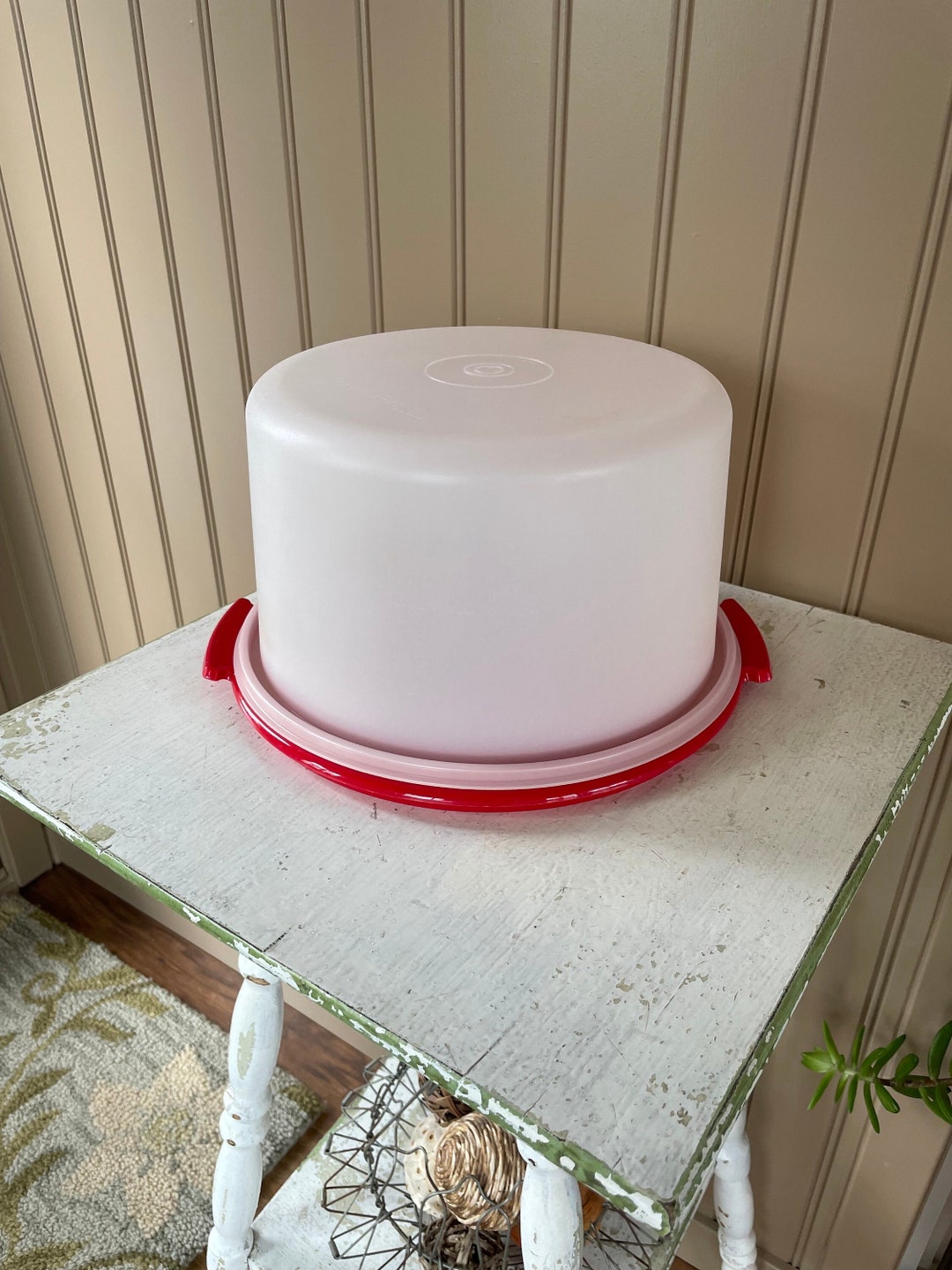 Tupperware Cake Taker With Red Base - Etsy