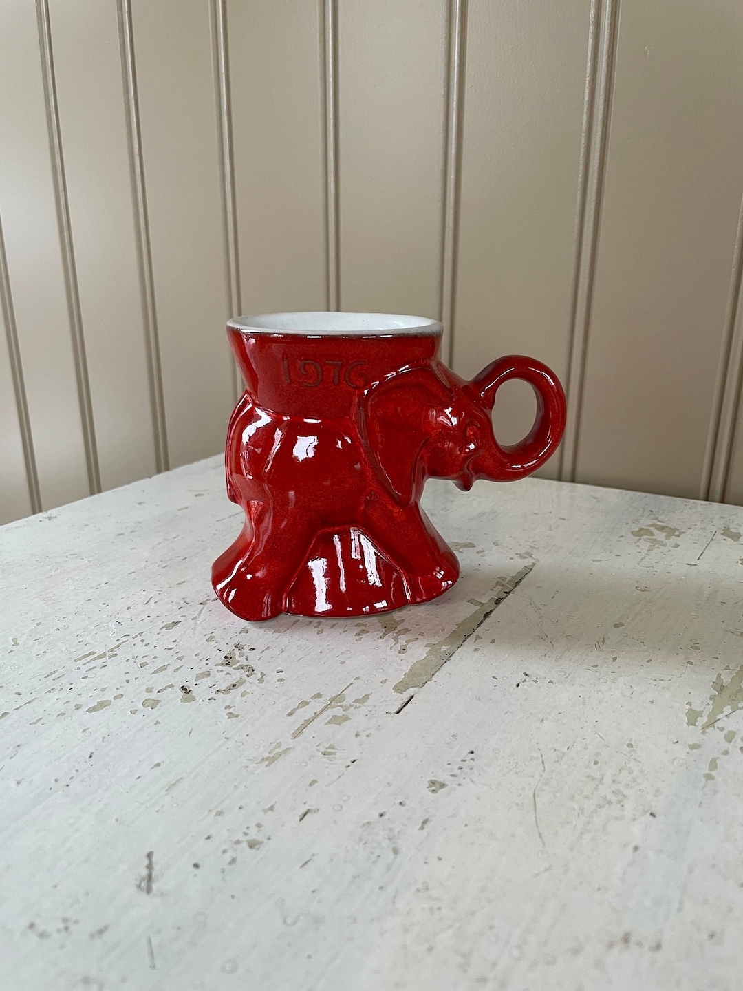 Frankoma 1976 GOP Red Elephant Pottery Mug - Etsy