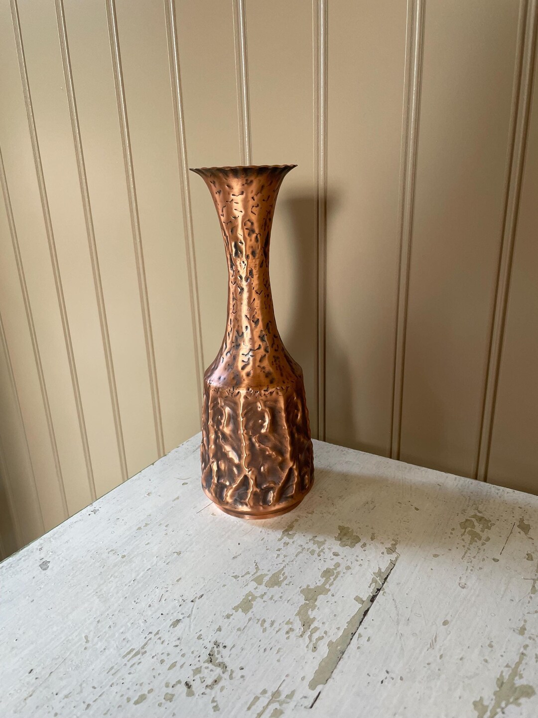 German Hammered Copper Vase 10 Inch Vase - Etsy