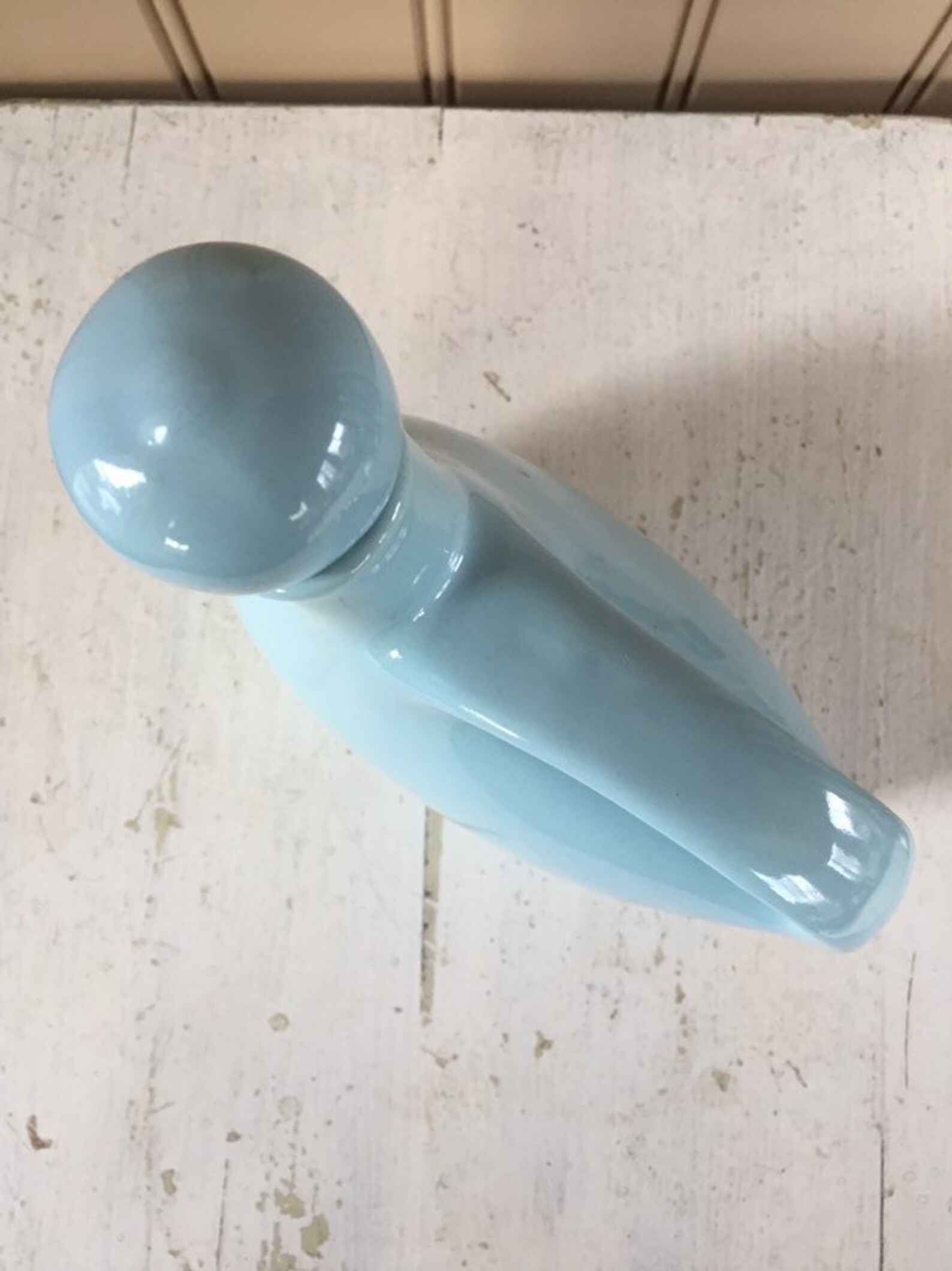Mohawk Liquor Bottle Blue Liqueur Stoneware Bottle Mid Century Modern ...