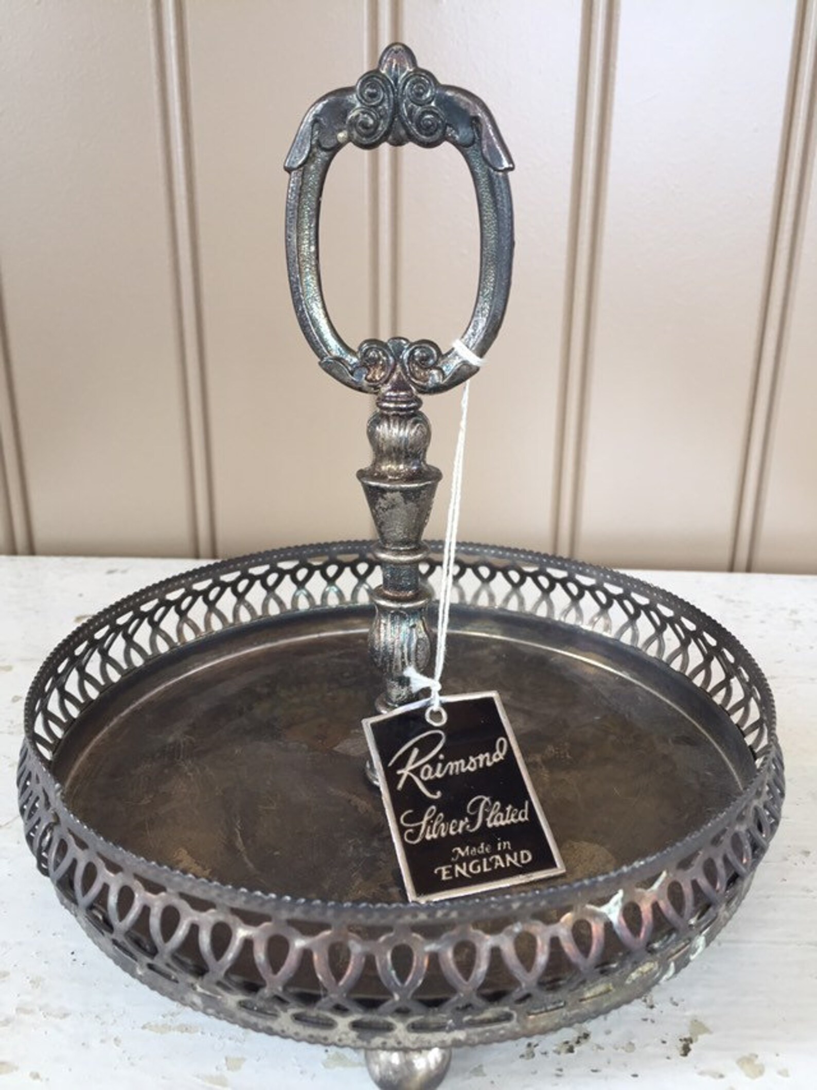 Raimond Silverplate Hammered Tray With Handle England Jewelry - Etsy