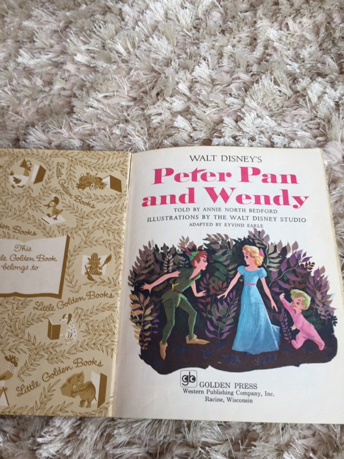 Walt Disney's Peter Pan and Wendy Little Golden Book 1974 | Etsy