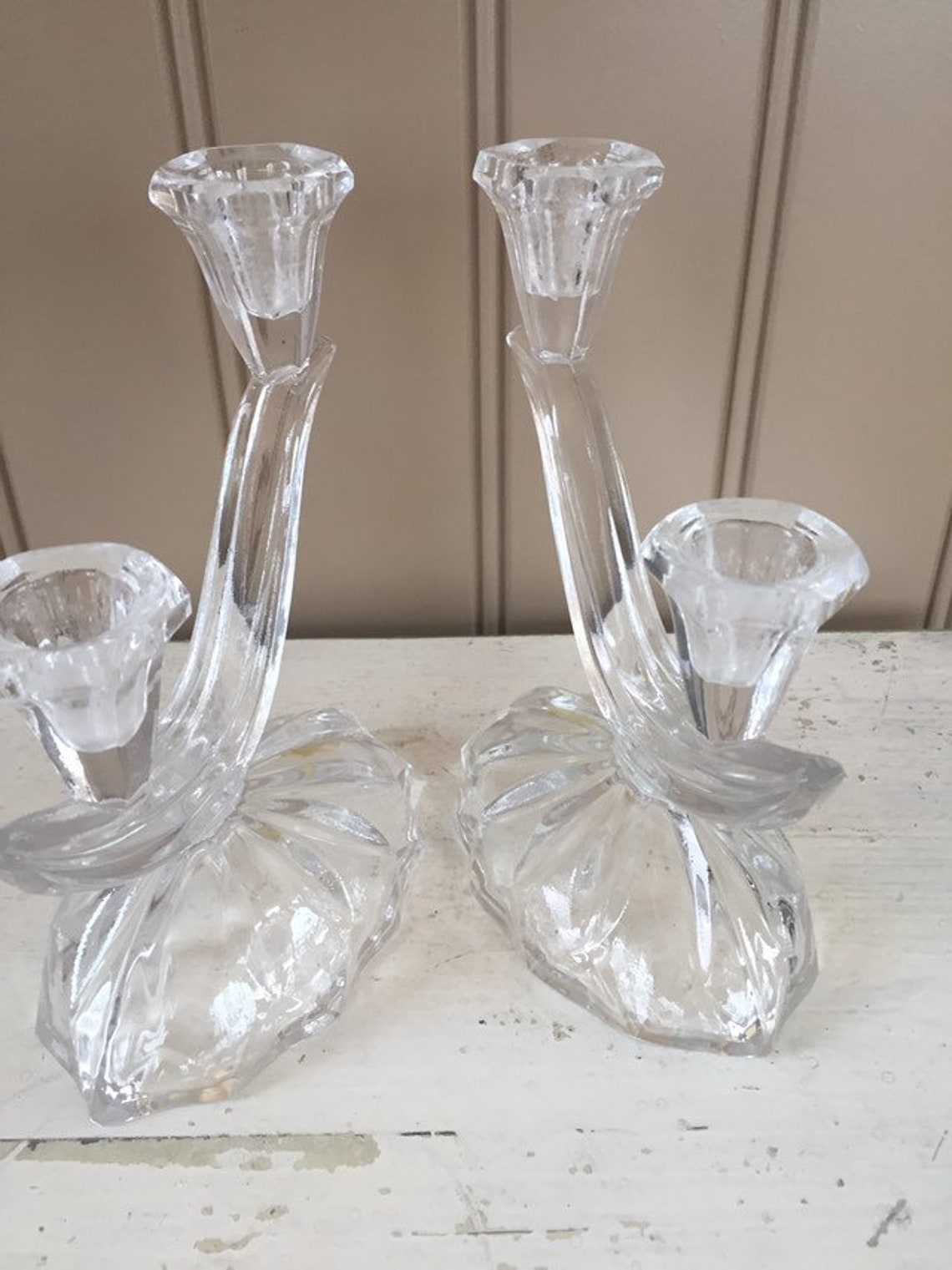 Imperlux West Germany 24% Lead Crystal Candelabras Double Candlesticks ...