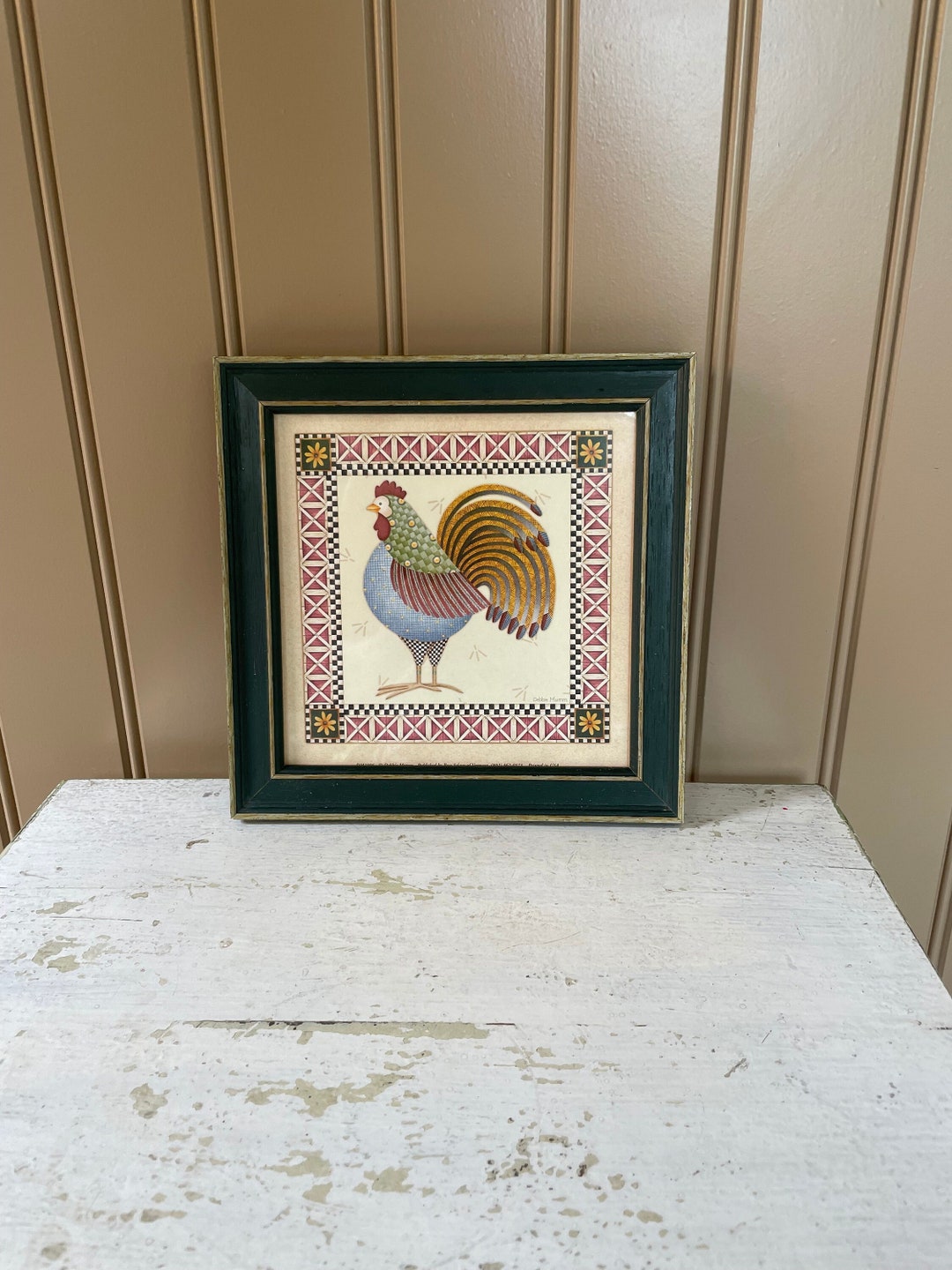 Debbie Mumm Framed Rooster Print - Etsy