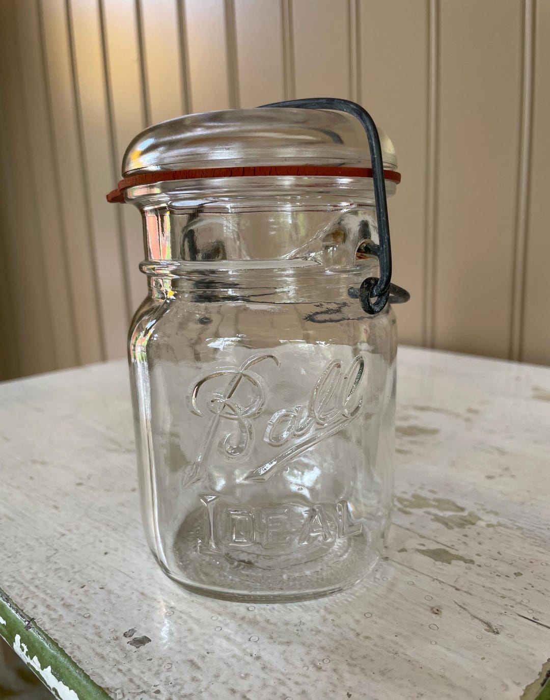 Ball Pint Jar With Glass Lid Vintage Canning Jar - Etsy