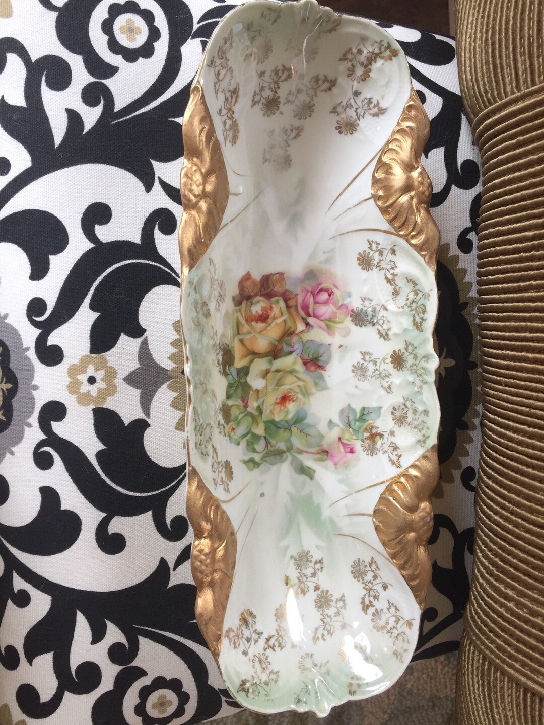 Hand Painted German Fine China Serving Relish Dish - Etsy