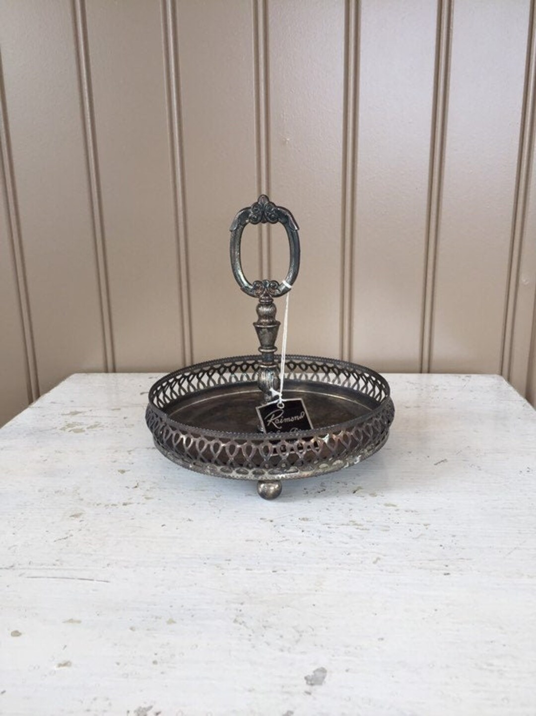Raimond Silverplate Hammered Tray With Handle England Jewelry - Etsy