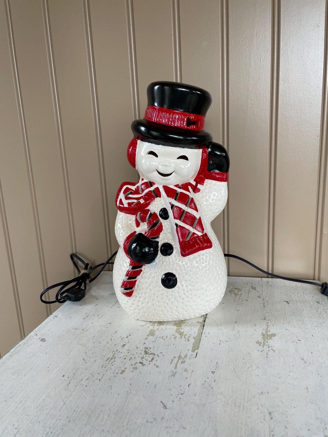 Ceramic Light up Snowman Atlantic Mold 1970s Ceramics 13 Inch - Etsy