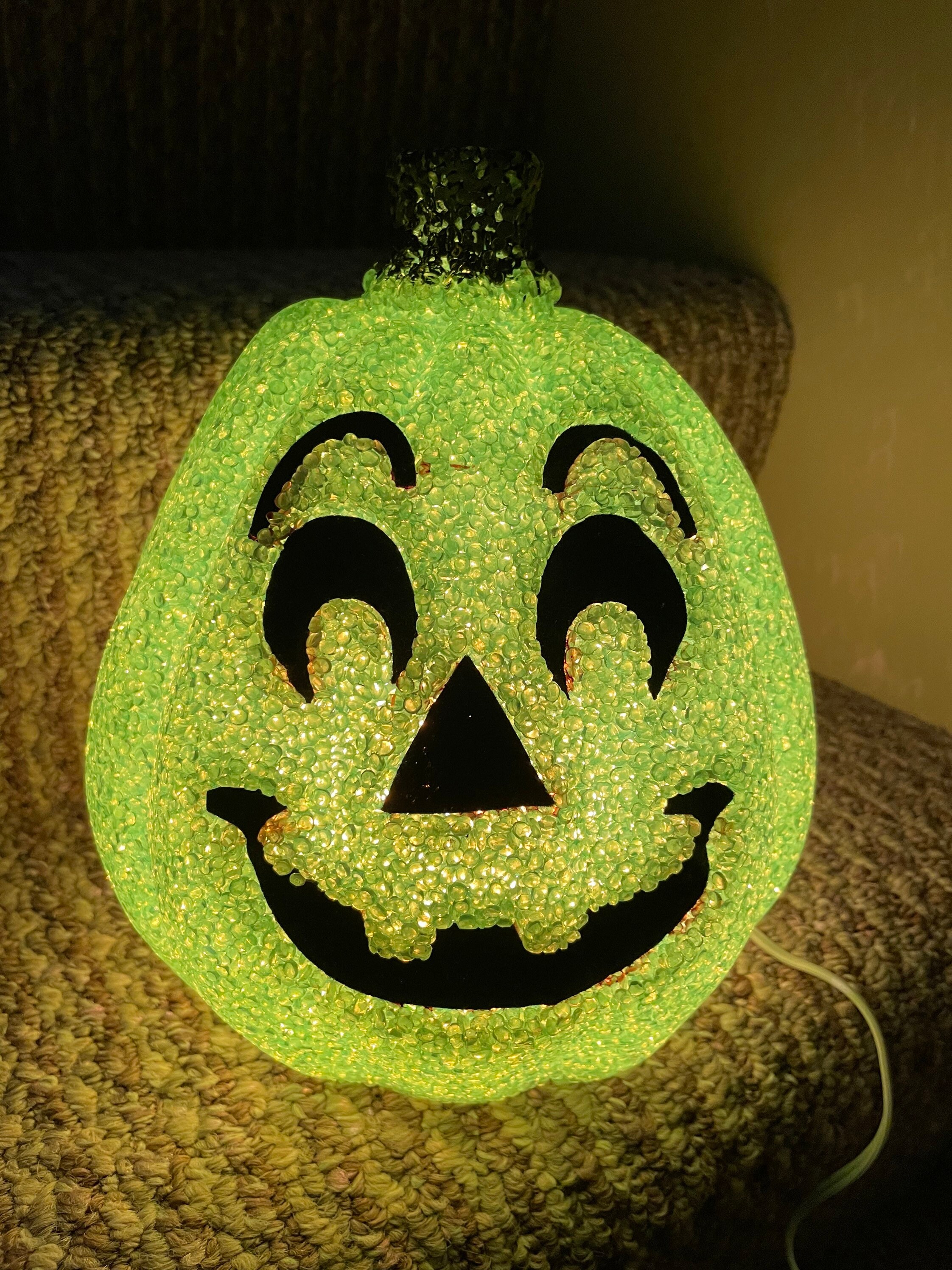 Melted Plastic Corded Light up Pumpkin Seasons Green Pumpkin - Etsy