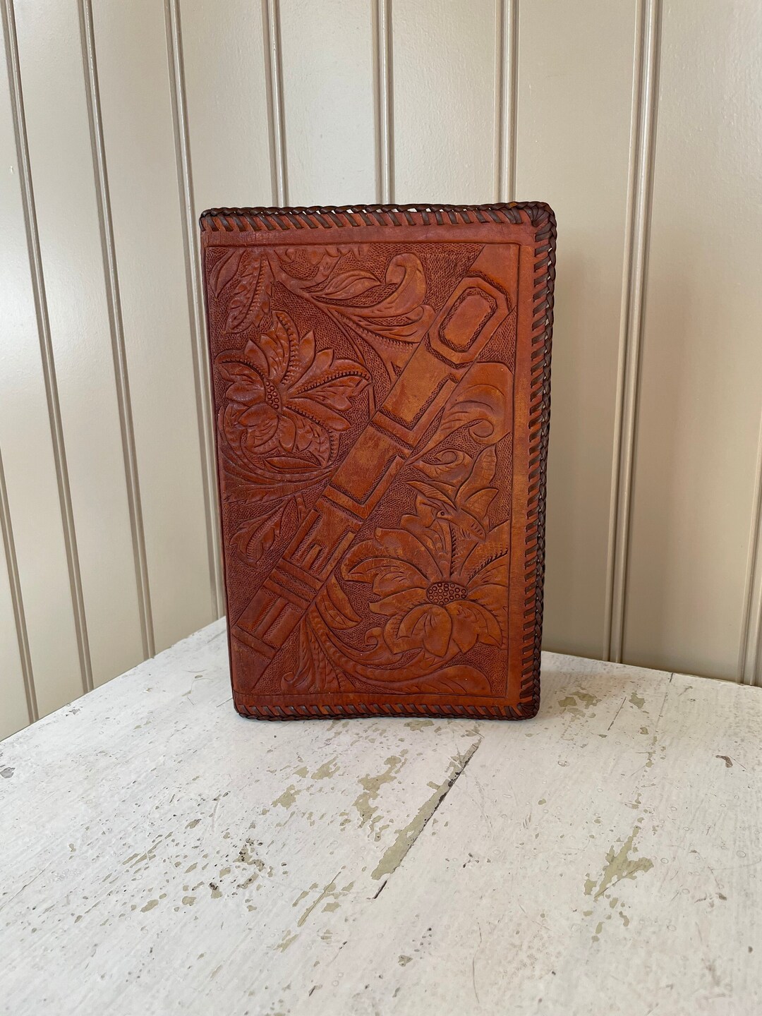 Hand Tooled Genuine Leather Small Phone Book Cover - Etsy
