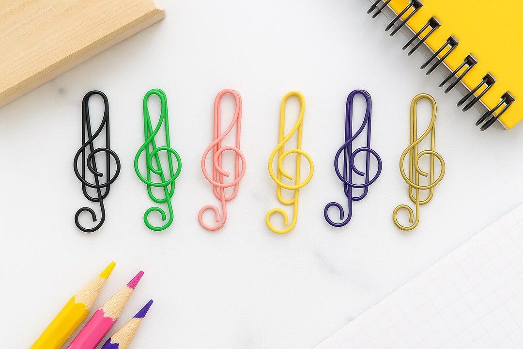 Treble Clef Music Paper Clips: Musical Stationery (40mm X 12mm) - Etsy