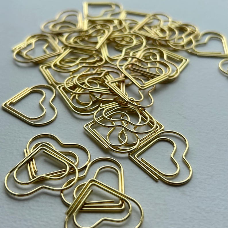 Gold Heart Paper Clips: Modern Wedding Invitation Stationery (22mm X ...