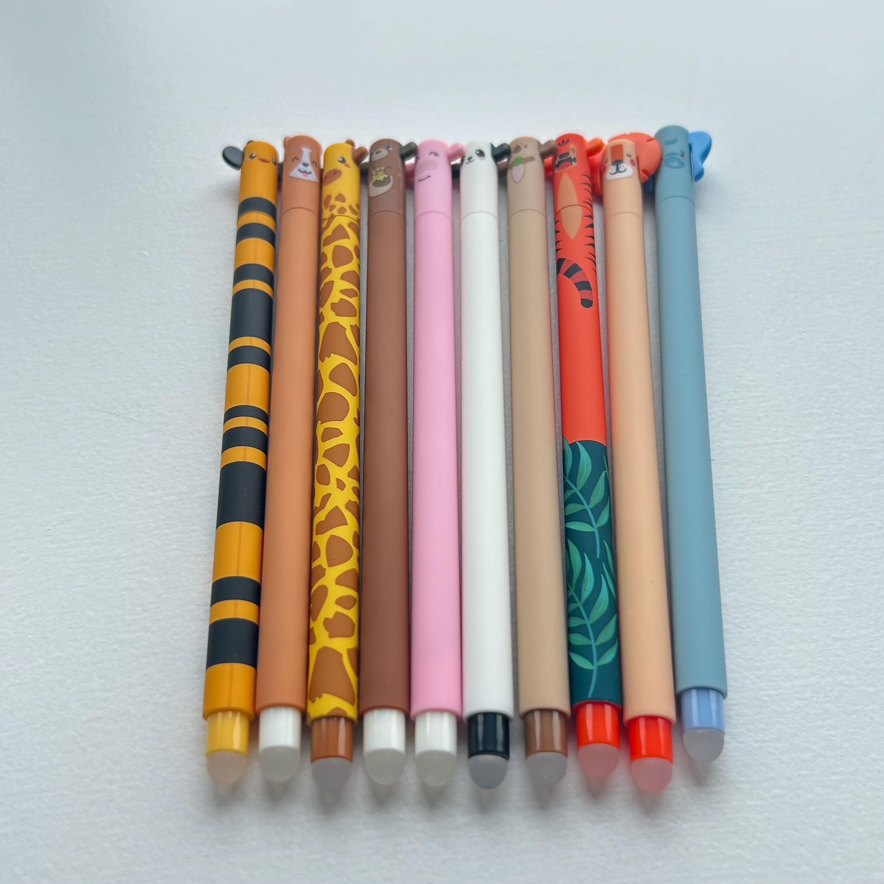 Set of 10 Animal Erasable Gel Pens - 0.5mm Fine Tip - Etsy