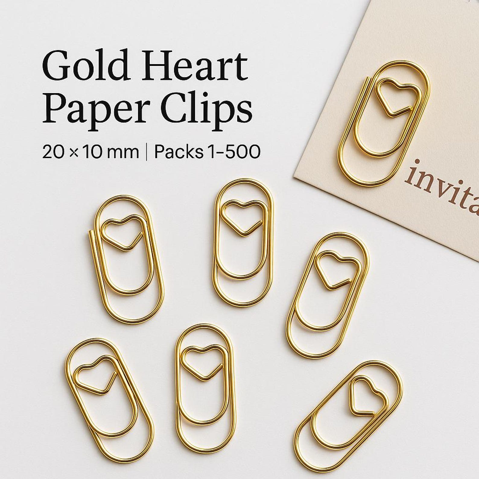 Gold Heart Paper Clips – Wedding, Planner, and Scrapbook Accessories - Etsy