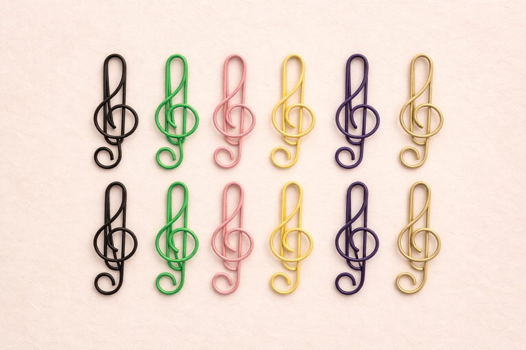 Treble Clef Music Paper Clips: Musical Stationery (40mm X 12mm) - Etsy