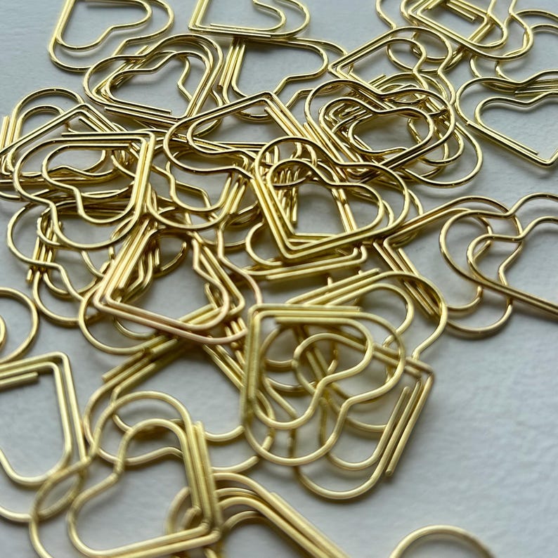 Gold Heart Paper Clips: Modern Wedding Invitation Stationery (22mm X ...