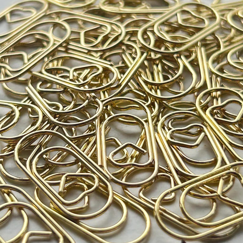 Gold Heart Paper Clips – Wedding, Planner, and Scrapbook Accessories - Etsy