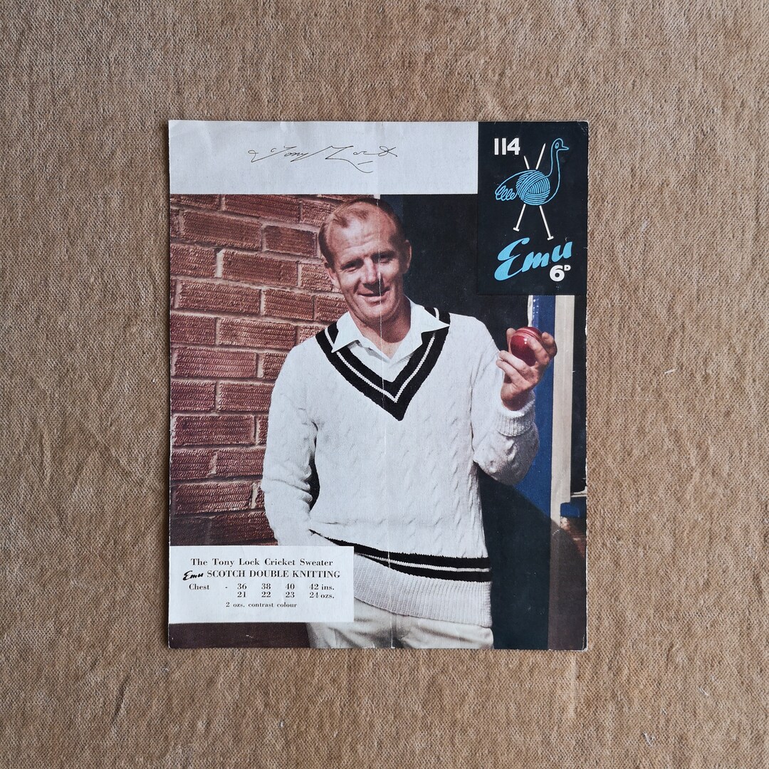Emu 114, the Tony Lock Cricket Sweater, Knitting Pattern, Original ...