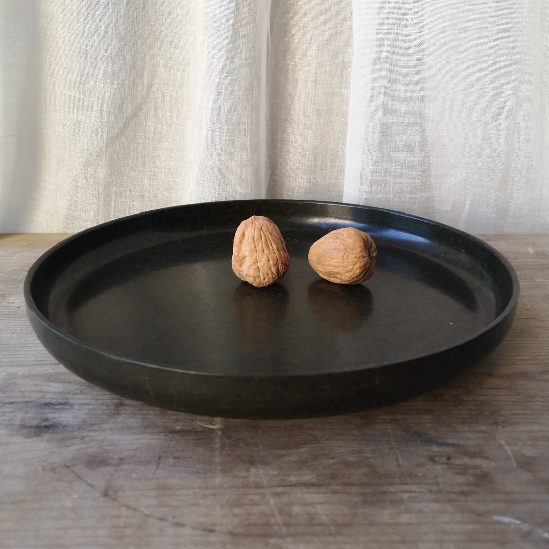 9 Inch 'emmell' Early Plastic Tray, Mottled Dark Green Coupe Shape - Etsy