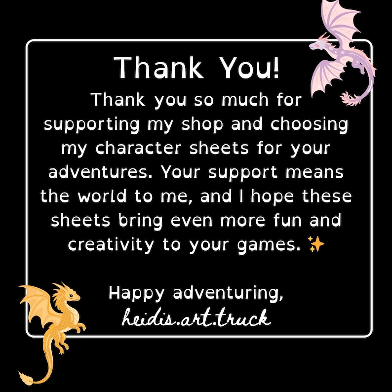 ADHD Dyslexia Friendly RPG Character Sheet, Dragon Game (PDF Download ...