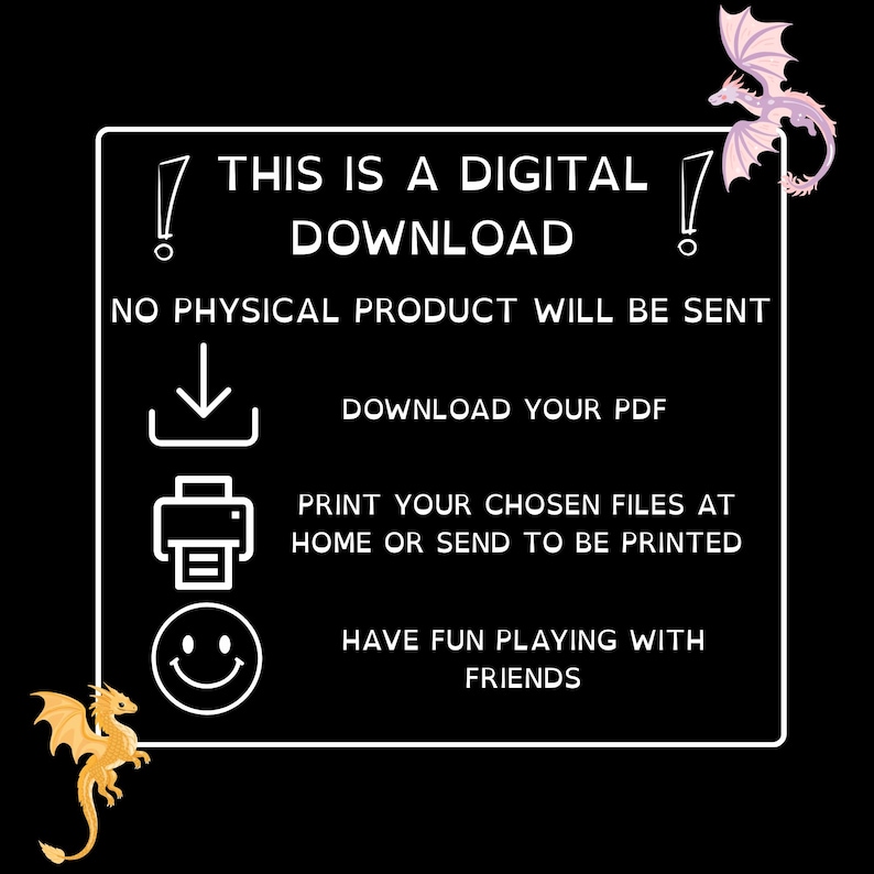 ADHD Dyslexia Friendly RPG Character Sheet, Dragon Game (PDF Download ...