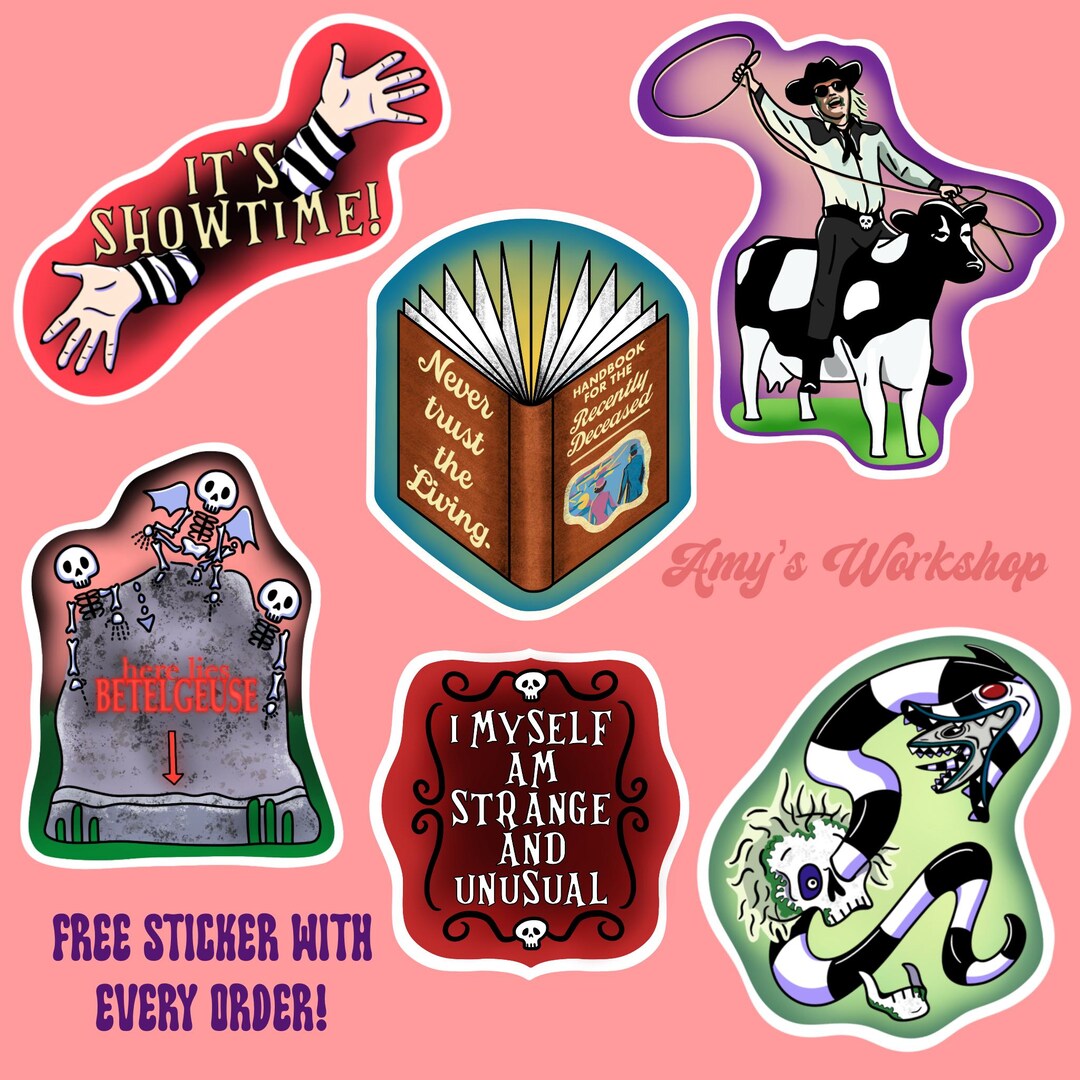 Beetlejuice Sticker Pack Waterproof Vinyl Sticker Bundle Beetlejuice ...