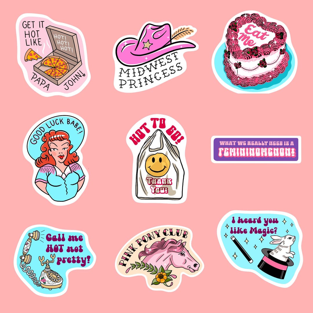 9 Pack Chappell Roan Sticker Bundle Music Stickers Femininomenom ...
