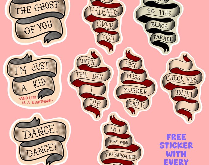 Emo Lyric Stickers! Gift for Friend Midwestern Sticker Traditional ...