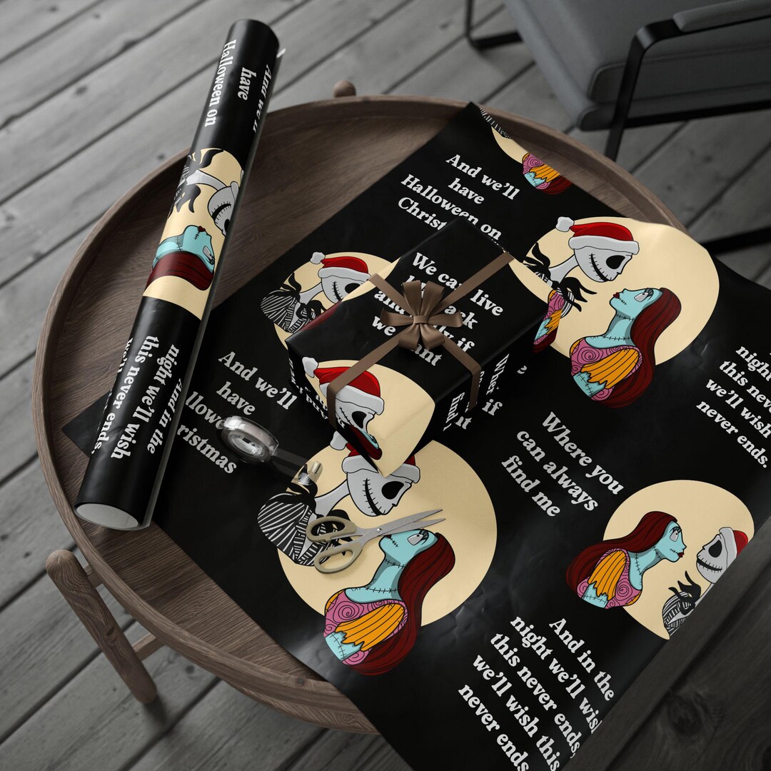 Emo Jack and Sally Holiday Wrapping Paper Alternative Christmas ...