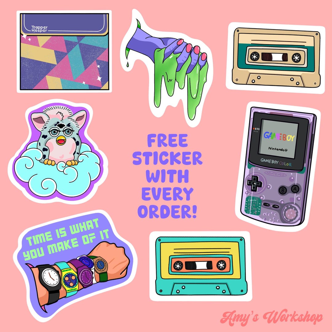 90s Nostalgia Waterproof Vinyl Stickers Vintage Sticker Video Game ...