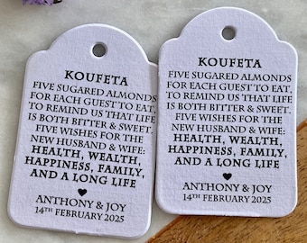 Koufeta A Greek Wedding Tradition Tags Five Sugared Almonds Olive ...