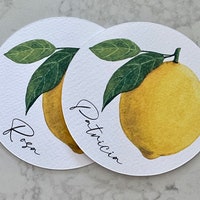 Lemon Name Cards Wedding Printed, Amalfi Coast Theme Bridal Shower Name ...