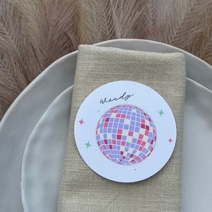 Disco Ball Name Cards Wedding | Place Cards, Table Seating | Hens Party ...