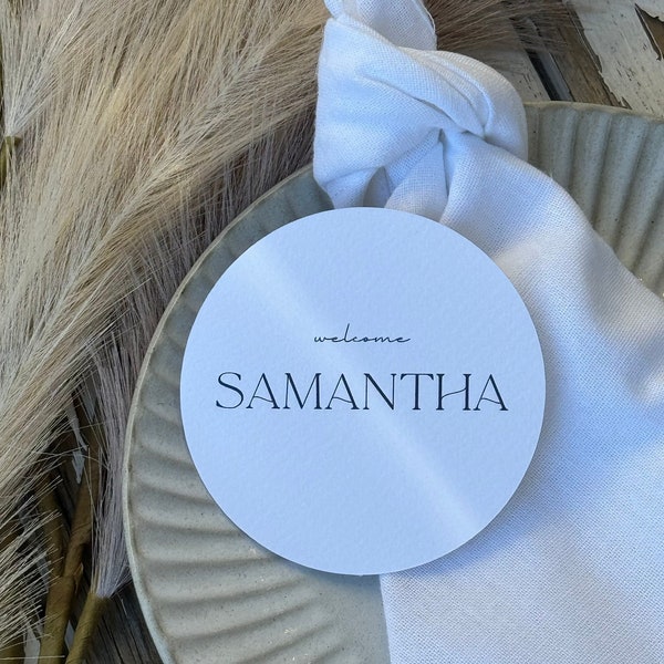Circle Place Card - Etsy